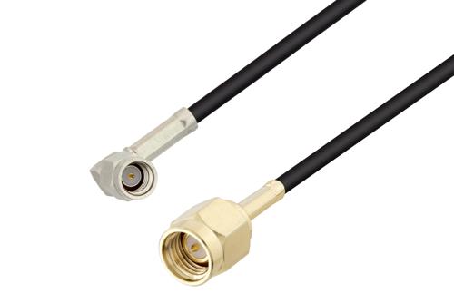 SSMA Male Right Angle to SMA Male Cable Using RG174 Coax