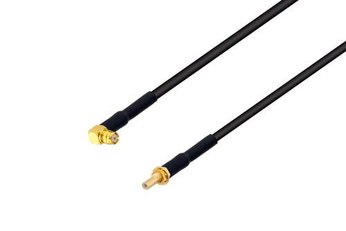 Push-On SMP Female Right Angle to SSMB Jack Bulkhead Low Loss Cable 200 ...