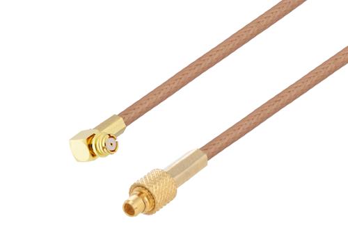 MMCX Plug to SMP Female Right Angle Cable 36 Inch Length Using RG178 Coax