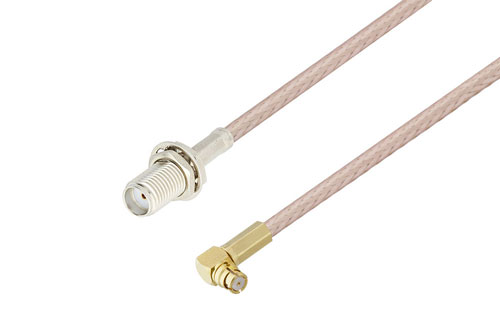 SMA Female Bulkhead to Push-On SMP Female Right Angle Cable 72 Inch ...