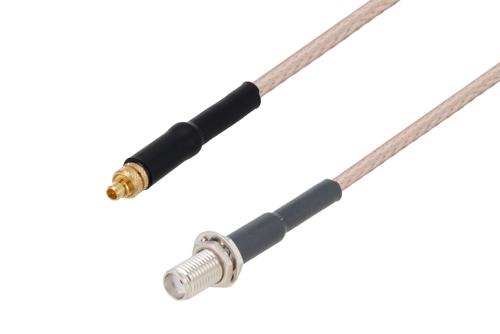 SMA Female Bulkhead to MMCX Plug Cable 24 Inch Length Using RG316-DS Coax