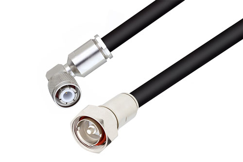 7/16 DIN Male to HN Male Right Angle Cable Using RG217 Coax , LF Solder
