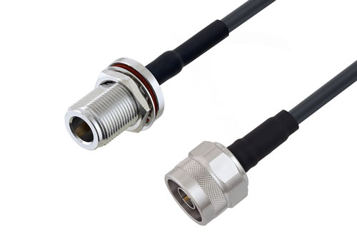 N Male to N Female Bulkhead Low Loss Cable 48 Inch Length Using LMR-195 ...