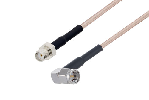 SMA Female to SMA Male Right Angle Cable Using RG316-DS Coax