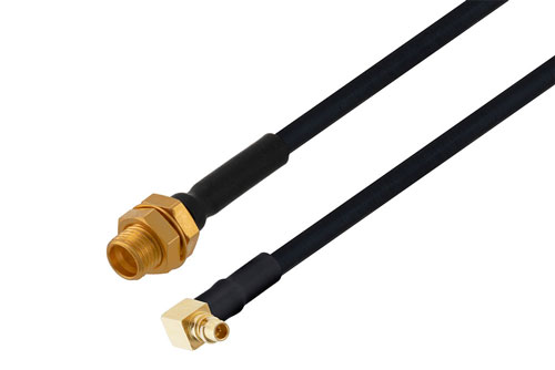 MMCX Plug Right Angle to Limited Detent SMP Male Bulkhead Cable 18 Inch ...