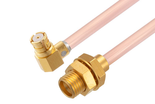 Limited Detent SMP Male Bulkhead to SMP Female Right Angle Cable 12 ...