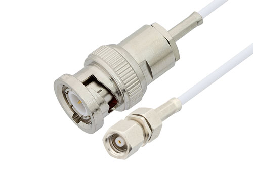 BNC Male to SMC Plug Cable Using RG196 Coax , LF Solder