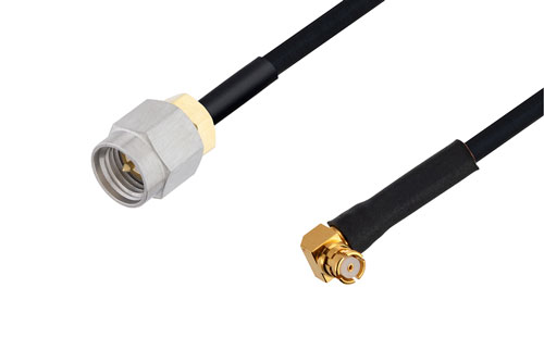 SMA Male to SMP Female Right Angle Cable Using PE-SR405FLJ Coax