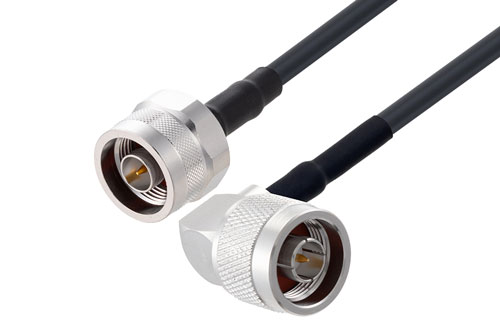 N Male to N Male Right Angle Low Loss Cable Using LMR-200 Coax