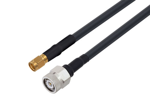 TNC Male to SMA Male Low Loss Cable Using LMR-240-DB Coax with HeatShrink