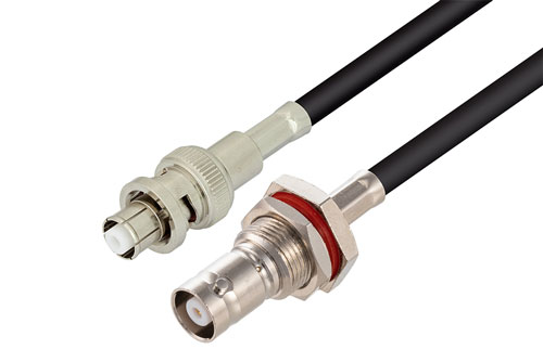 MHV Female Bulkhead to SHV Plug Cable 200CM Length Using RG58 Coax