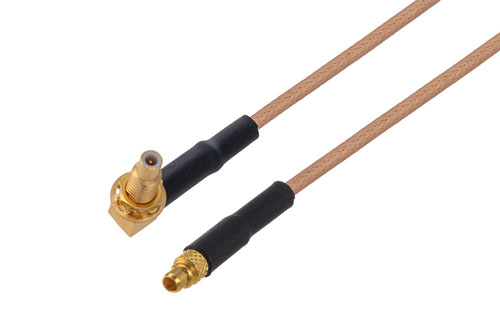 SSMC Jack Right Angle Bulkhead to MMCX Plug Cable 24 Inch Length Using ...