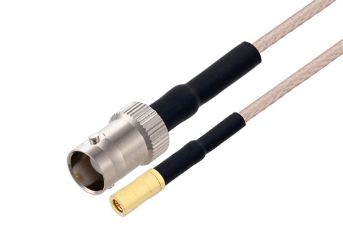 BNC Female to SSMB Plug Cable Using RG316 Coax with HeatShrink