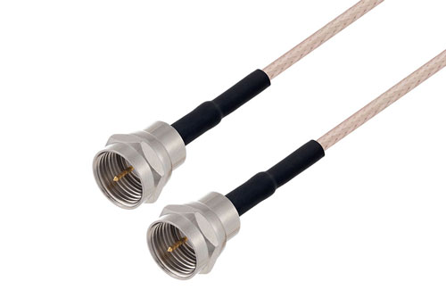 75 Ohm F Male to 75 Ohm F Male Cable 12 Inch Length Using 75 Ohm RG179 ...