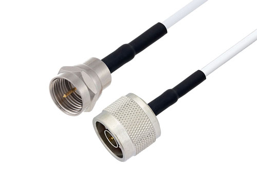 75 Ohm N Male to 75 Ohm F Male Cable 24 Inch Length Using 75 Ohm RG187 ...