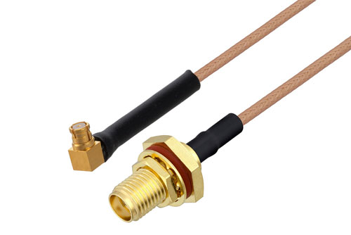 SMA Female Bulkhead to SMP Female Right Angle Cable 9 Inch Length Using ...