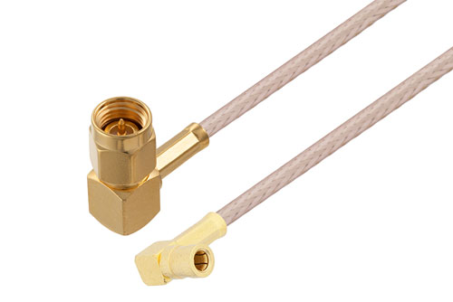 SSMB Plug Right Angle to SMA Male Right Angle Cable Using RG316 Coax