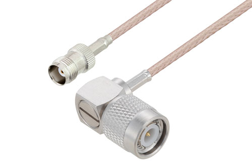 TNC Female to TNC Male Right Angle Cable 48 Inch Length Using RG316 Coax