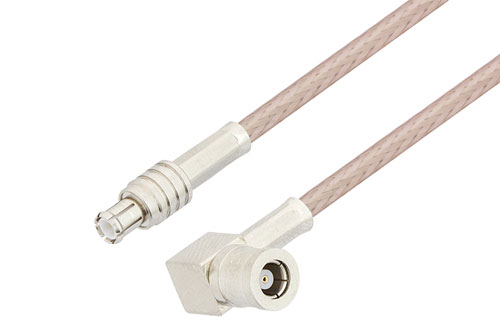 SMB Plug Right Angle to MCX Plug Cable 12 Inch Length Using RG316 Coax