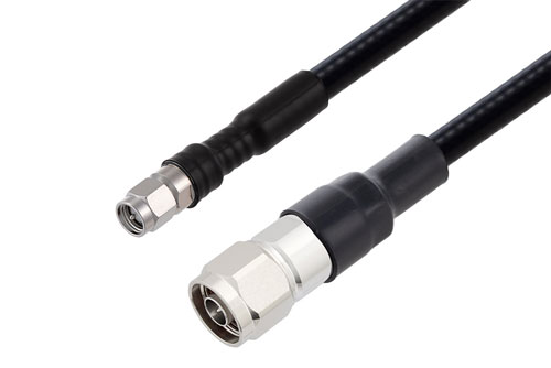 SMA Male to N Male Low PIM Cable Using 1/4 inch Superflexible Coax
