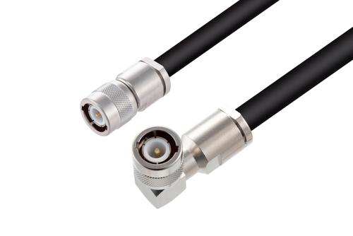 C Male to C Male Right Angle Cable 72 Inch Length Using RG214 Coax