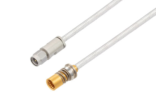 3.5mm Male to Snap-On BMA Jack Cable Using PE-SR402FL Coax