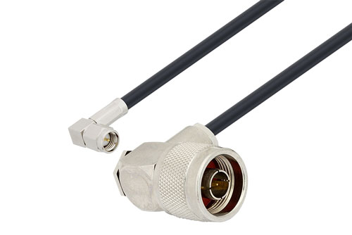 N Male Right Angle to SMA Male Right Angle Low Loss Cable Using LMR-195 Coax