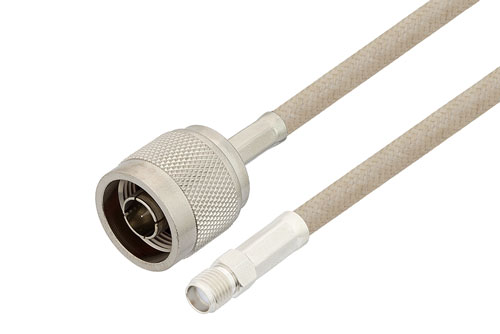 N Male to SMA Female Cable Using RG141 Coax