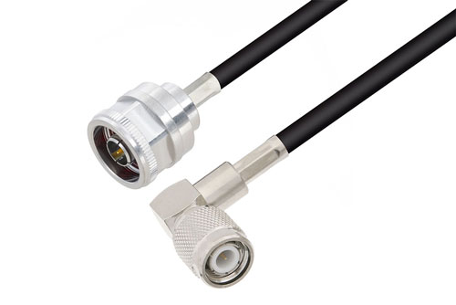 TNC Male Right Angle to N Male Cable 200 CM Length Using RG58 Coax , LF ...