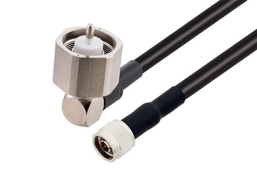LC Male Right Angle to N Male Cable Using RG214 Coax with HeatShrink