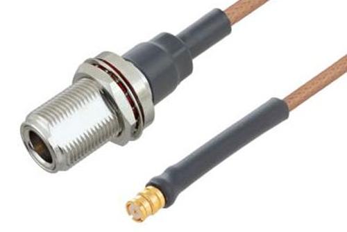 N Female Bulkhead to SMP Female Cable 24 Inch Length Using RG178 Coax