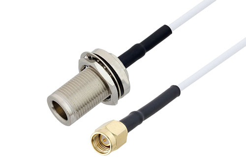 N Female Bulkhead to SMA Male Cable 24 Inch Length Using RG188 Coax ...