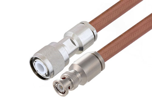 BNC Male to HN Male Cable 24 Inch Length Using RG393 Coax