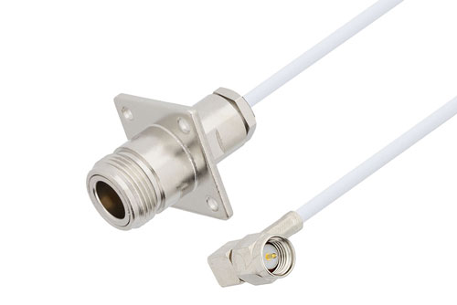 N Female 4 Hole Flange to SMA Male Right Angle Cable 72 Inch Length ...