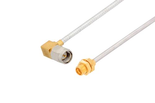 Limited Detent SMP Male Bulkhead to SMA Male Right Angle Cable Using PE ...