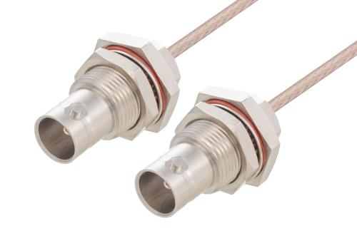 75 Ohm BNC Female Bulkhead to 75 Ohm BNC Female Bulkhead Cable Using 75 Ohm RG179 Coax