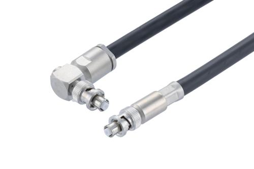 SHV Plug Right Angle to SHV Plug Cable Using 75 Ohm RG11 Coax