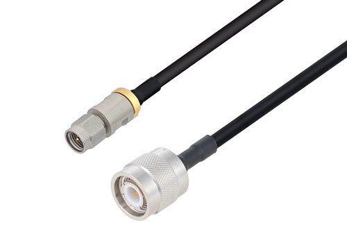 3.5mm Male to TNC Male Cable 6 Inch Length Using PE-SR402FLJ Coax