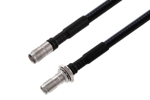 NEX10 Female to NEX10 Female Bulkhead Low PIM Cable 60 Inch Length Using SPF-250 Coax