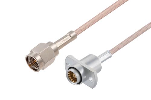 Slide-On BMA Jack 2 Hole Flange to SMA Male Cable Using RG316 Coax