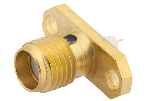 SMA Female Connector Solder Attachment 2 Hole Flange Stub Terminal ...