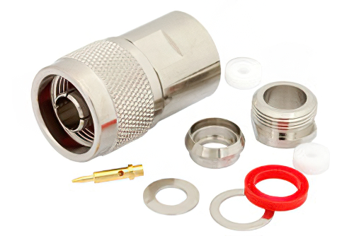 N Male Connector Clamp/Solder (Captive Contact) Attachment for RG213 ...