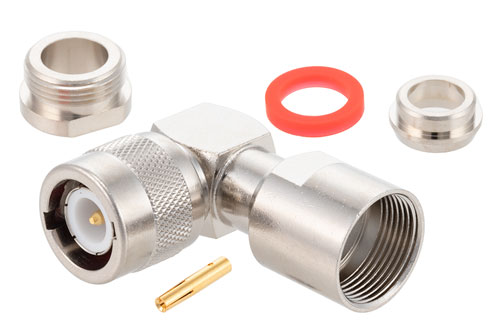 C Male Right Angle Connector Clamp/Solder Attachment for RG213, RG214 ...
