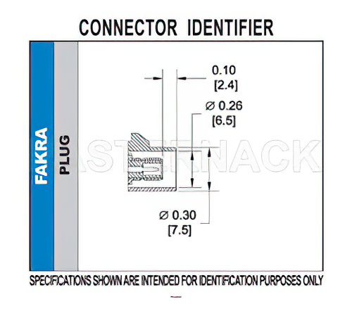 FAKRA Plug Connector Solder Attachment Thru Hole PCB, Curry Color