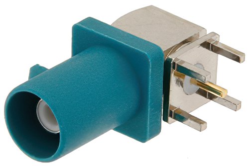 FAKRA Plug Right Angle Connector Solder Attachment Thru Hole PCB, Water ...
