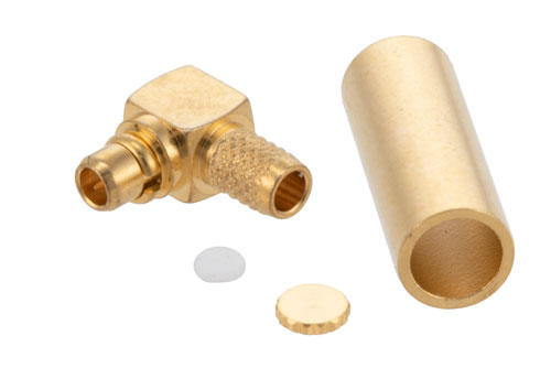 MMCX Plug Right Angle Connector Crimp/Solder Attachment for RG316-DS, RG188-DS