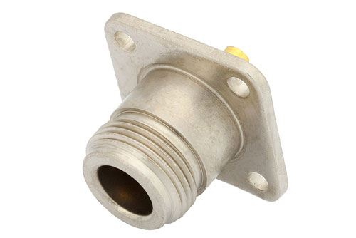 N Female Hermetically Sealed Connector Solder Attachment 4 Hole Flange Mount Solder Cup Terminal ...