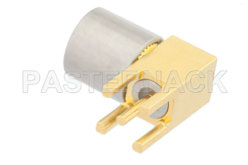 SMP Male Right Angle Full Detent Connector Solder Attachment Thru Hole PCB