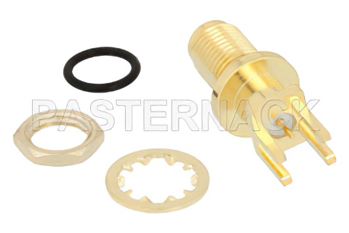 SMA Female Bulkhead Mount Connector Solder Attachment End Launch PCB ...