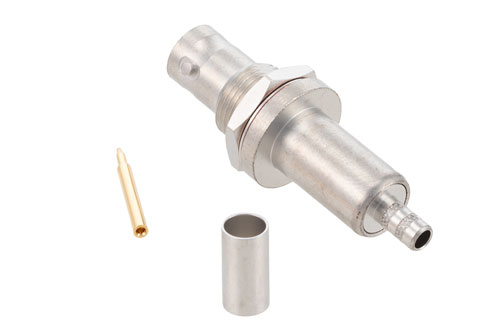 SHV jack crimp bulkheads, IP67 mated, for RG142,RG400